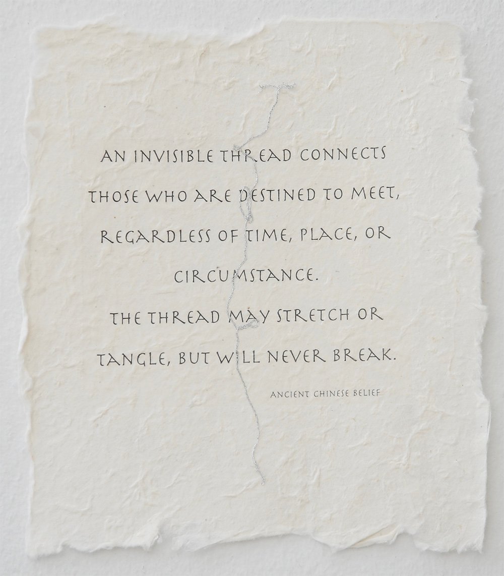 An Invisible Thread Handmade Paper Print – Whiteflowers Gallery